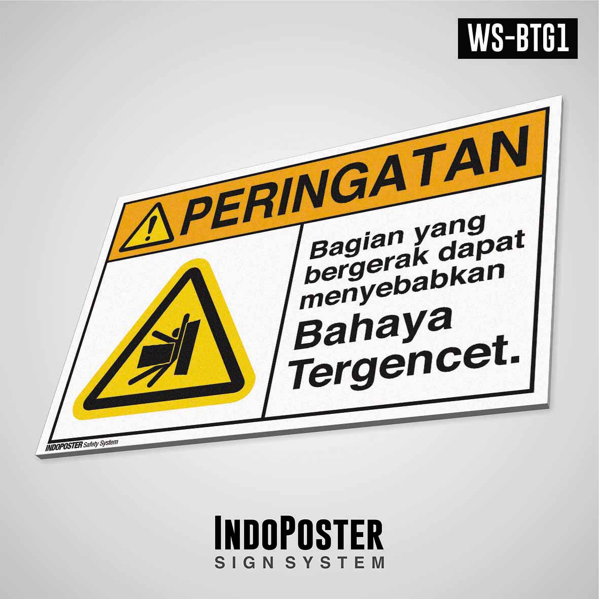 Safety Sign Rambu K3 PVC ANSI Bahaya Tergencet oleh Bagian yang ...