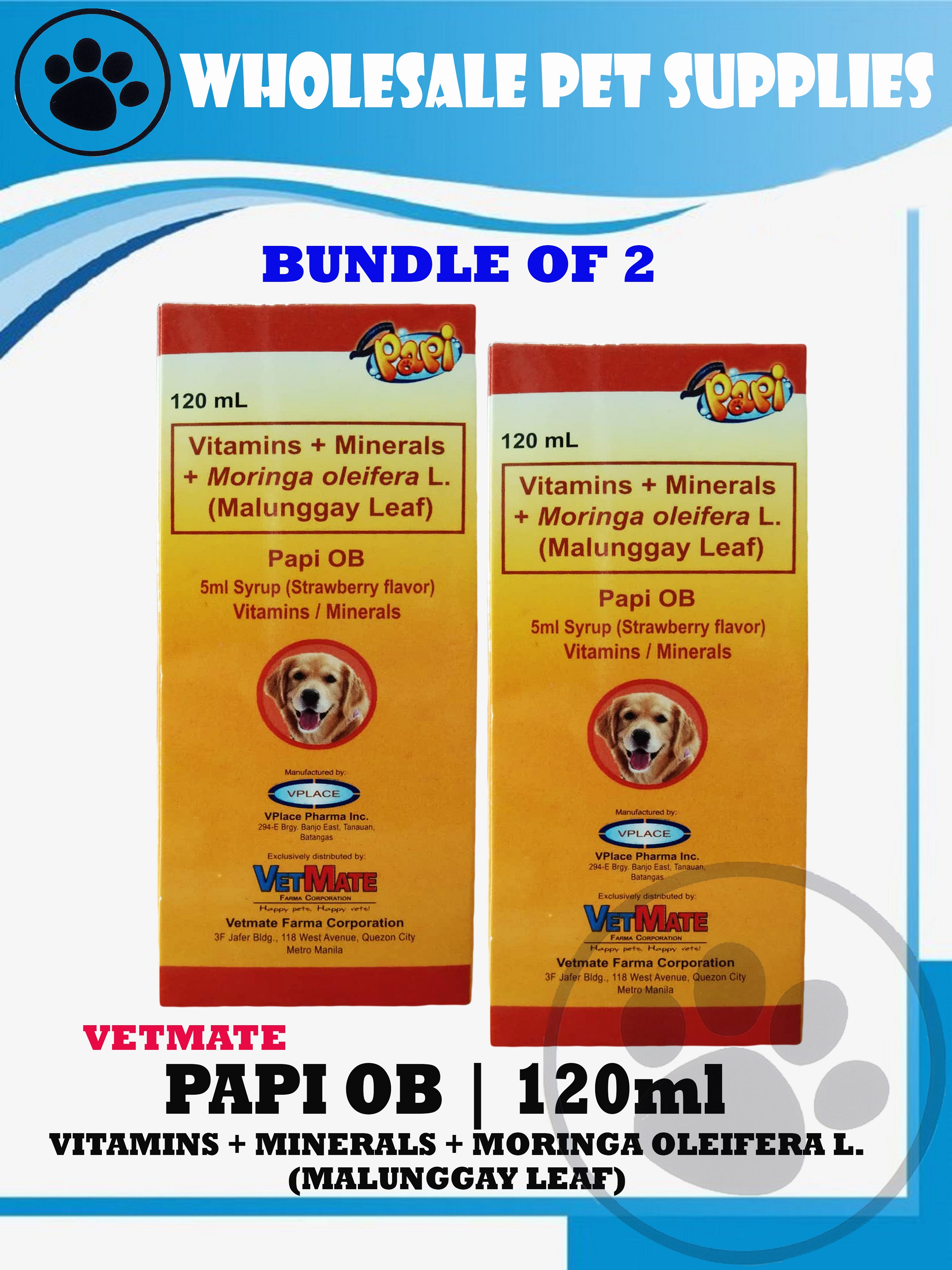 PAPI OB SYRUP | 120mL (Vitamins+Minerals+Moringa oleifera L.) BUNDLE of ...