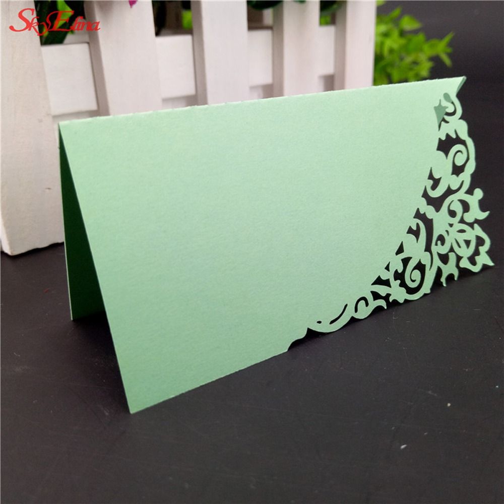 10pcs Signature Cards Laser Cut Wedding Table Place Cards Paper Folded ...