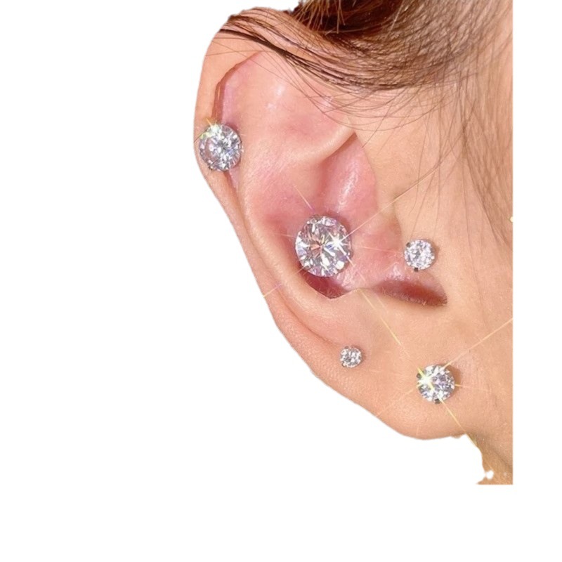 【Year-End Sale】Temperament Ear Without Ear Holes Female Flash Diamond ...