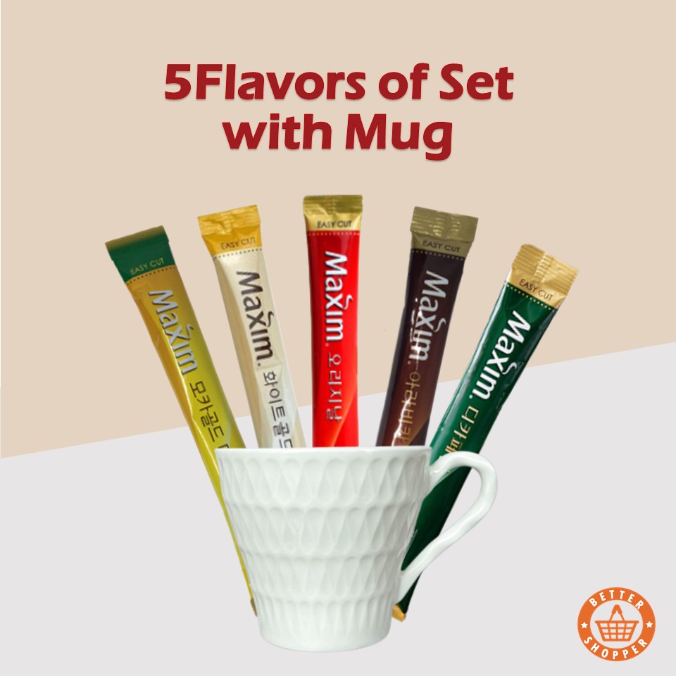 MAXIM COFFEE GOLD SERIES 5 FLAVORS IN 1 SET Mocha/White/Original ...