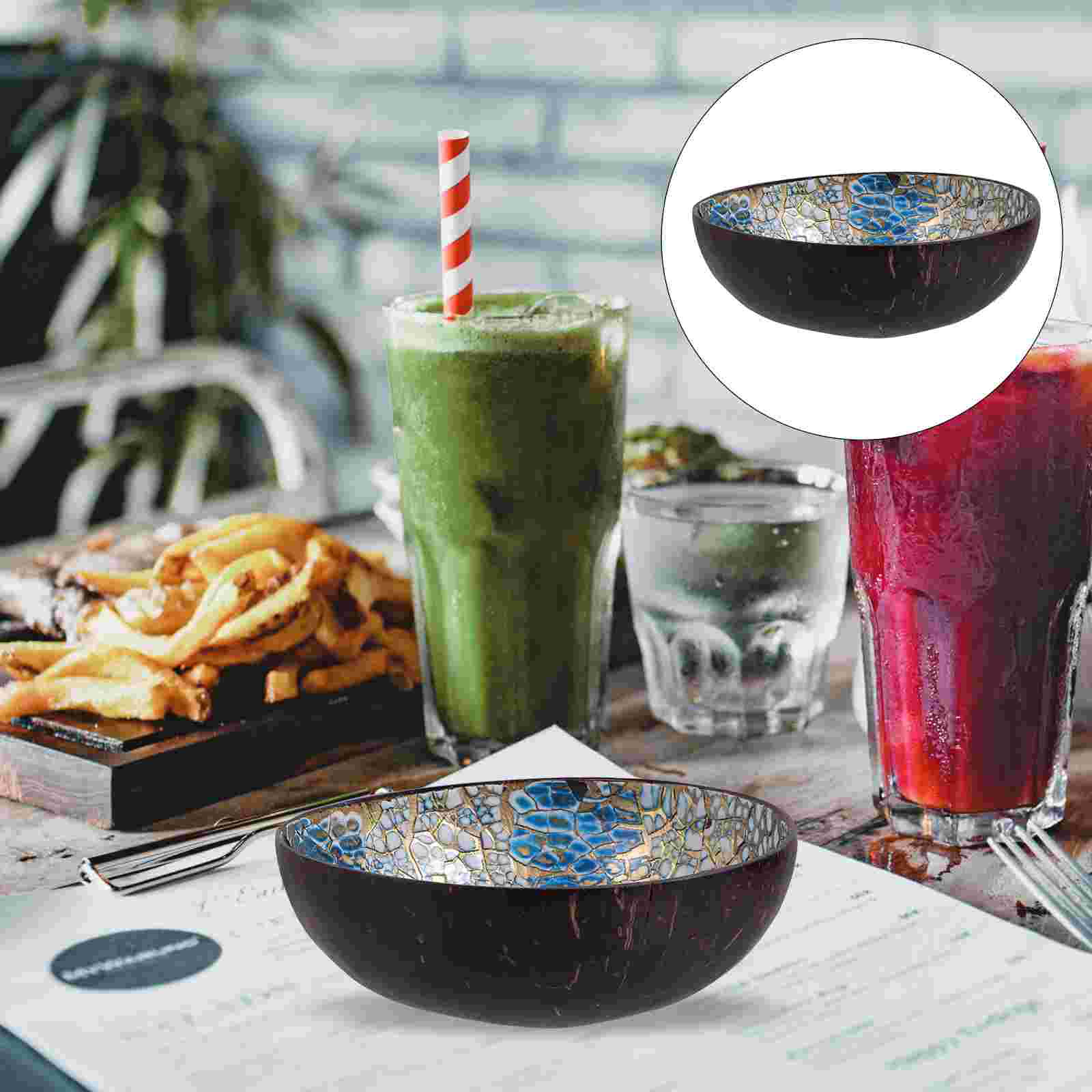 【LoLular design】2 Pcs Coconut Shell Bowl Desk Per Storage Porch Key ...