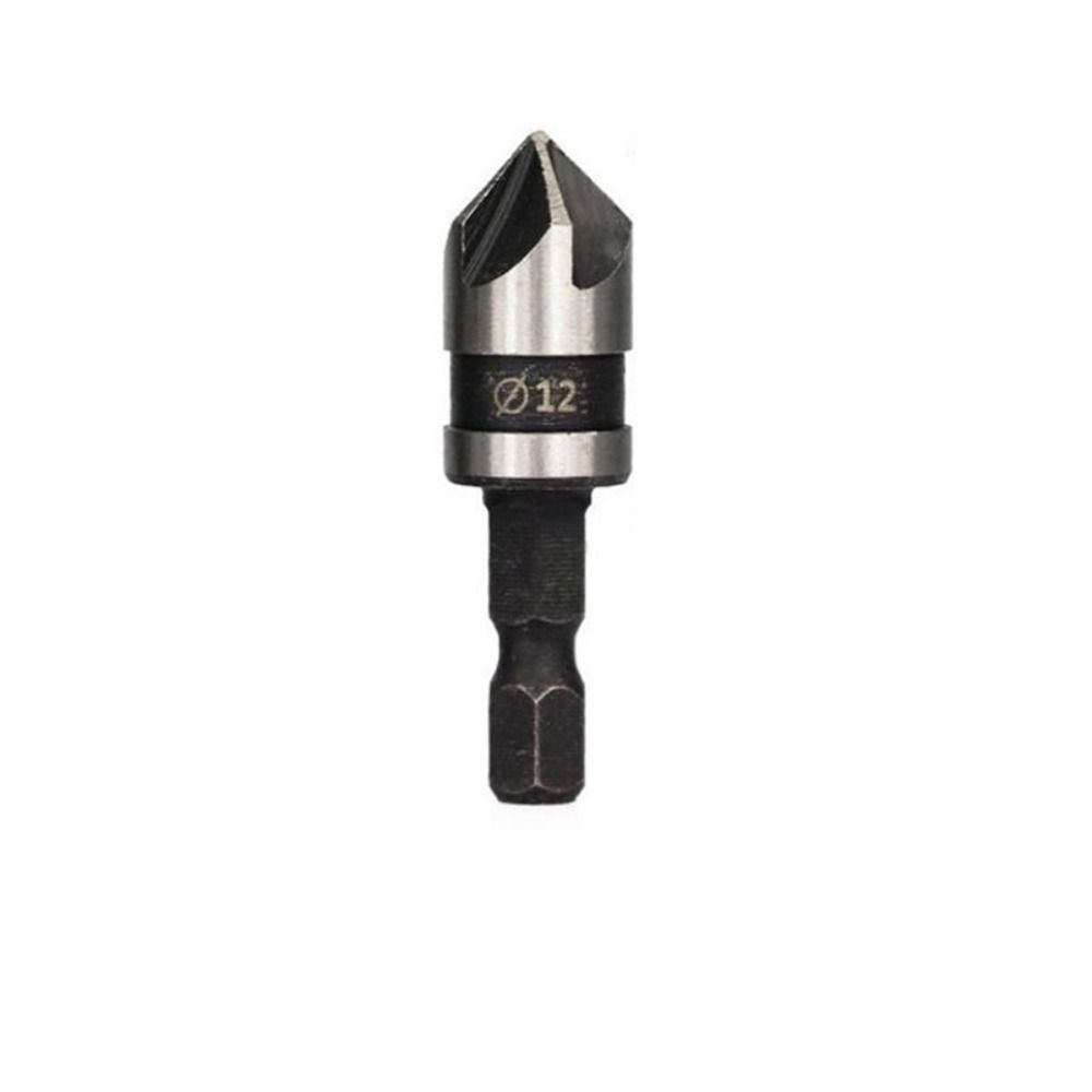 5 Flute 12/16/19mm Drill Bit Set Woodworking Hex Shank Chamfer Drill ...