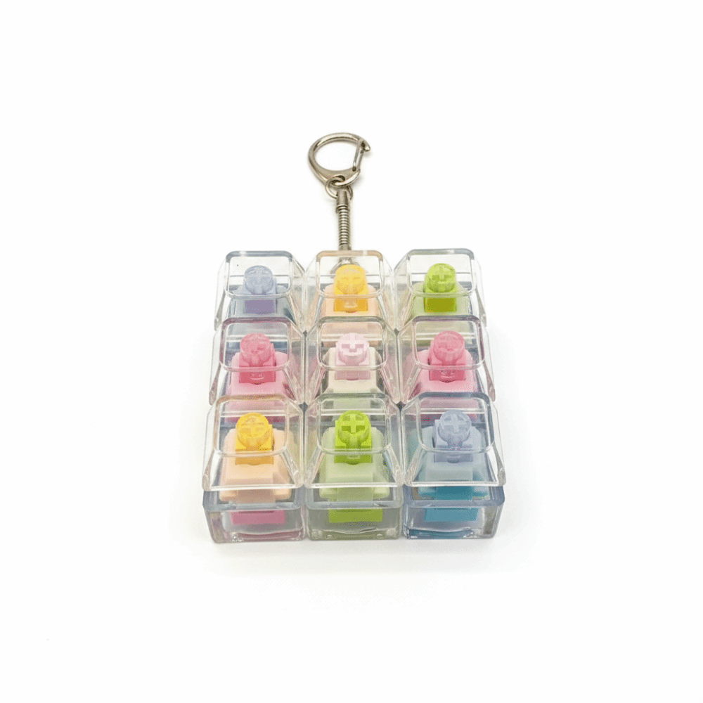 New 1/2/3/4/9 Keys Keyboard Keychain Key Button Transparent Finger Toy ...