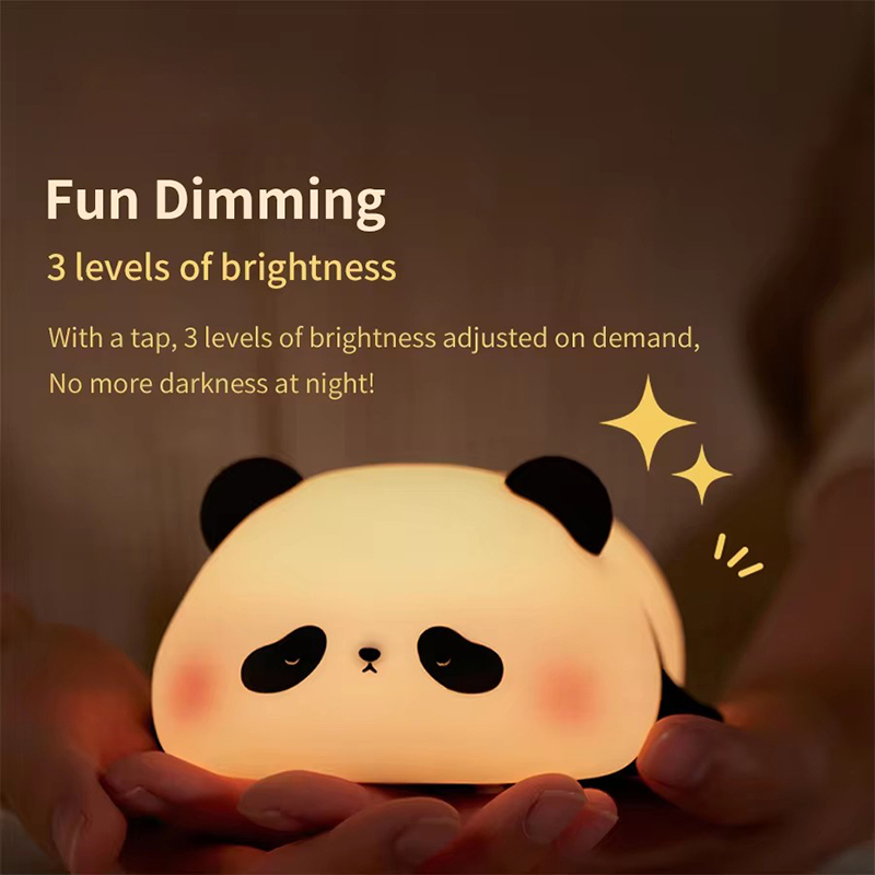 Creative Mini Panda Small Night Light Living Room Cute Panda Silicone ...
