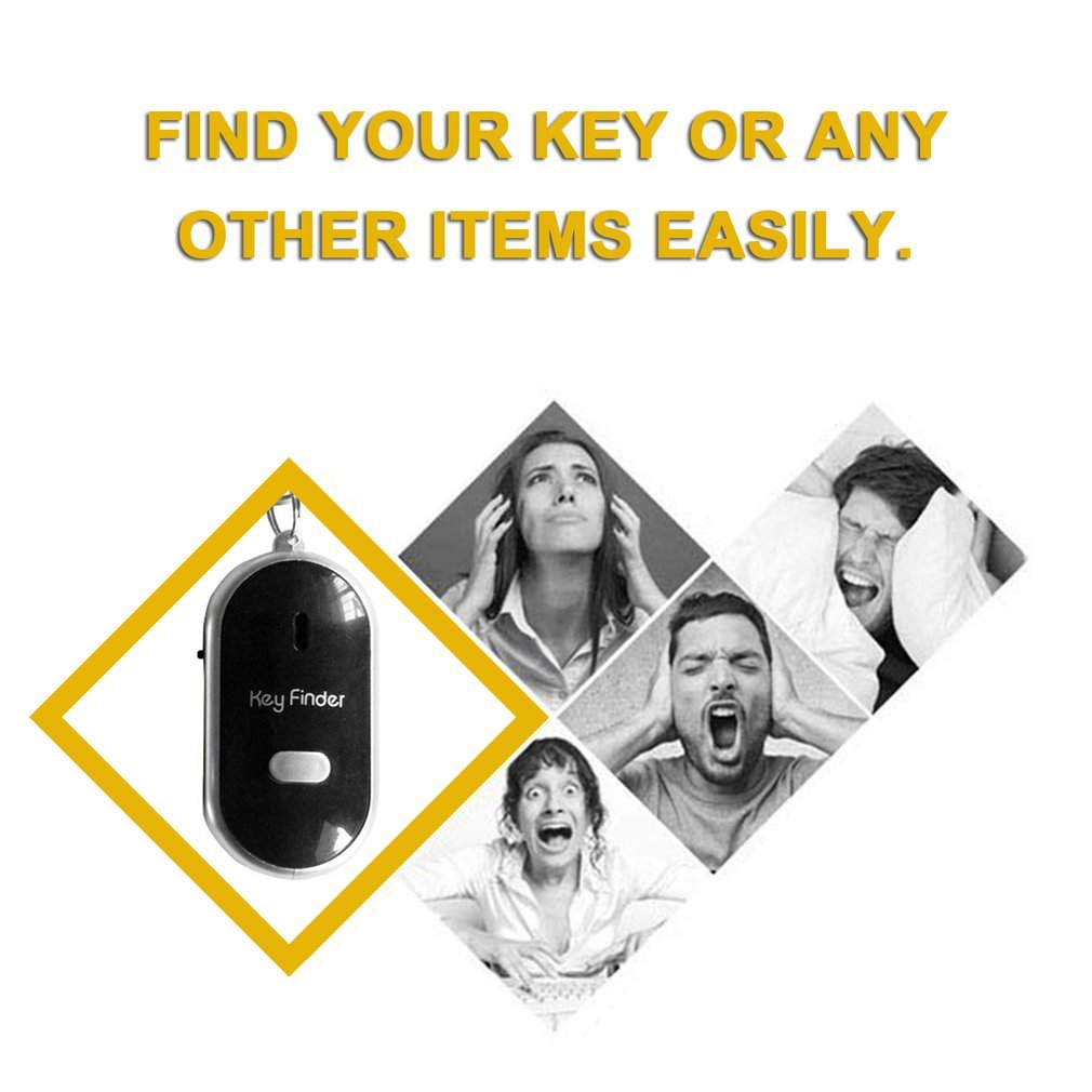 LED Whistle Key Finder Flashing Beeping Sound Alarm Anti-Lost Keyfinder ...