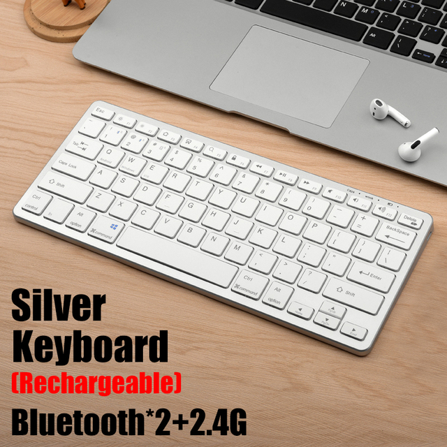 [🇵🇭 Stock&COD] GOOJODOQ Rechargeable Keyboard Bluetooth 5.0 & 2.4G ...