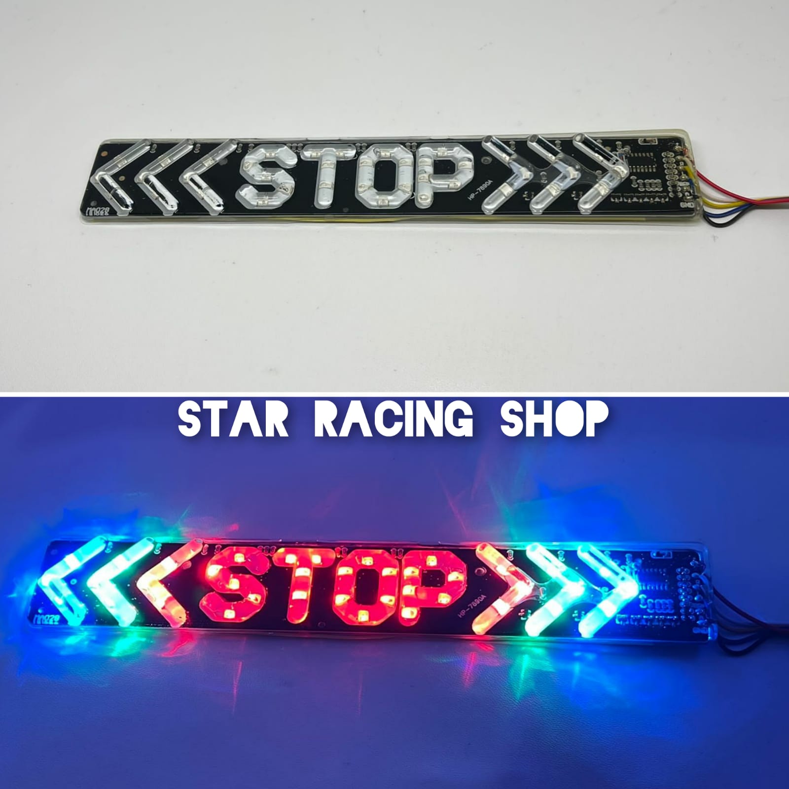 LAMPU LED TULISAN STOP 20CM RBG 12V DC BISA SEMUA MOTOR | Lazada Indonesia