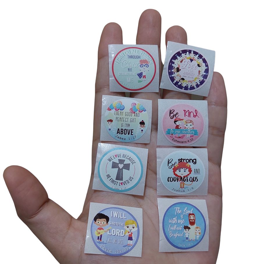 STICKER AYAT ALKITAB MINI ANAK SEKOLAH MINGGU/ STIKER KARTUN AYAT EMAS ...