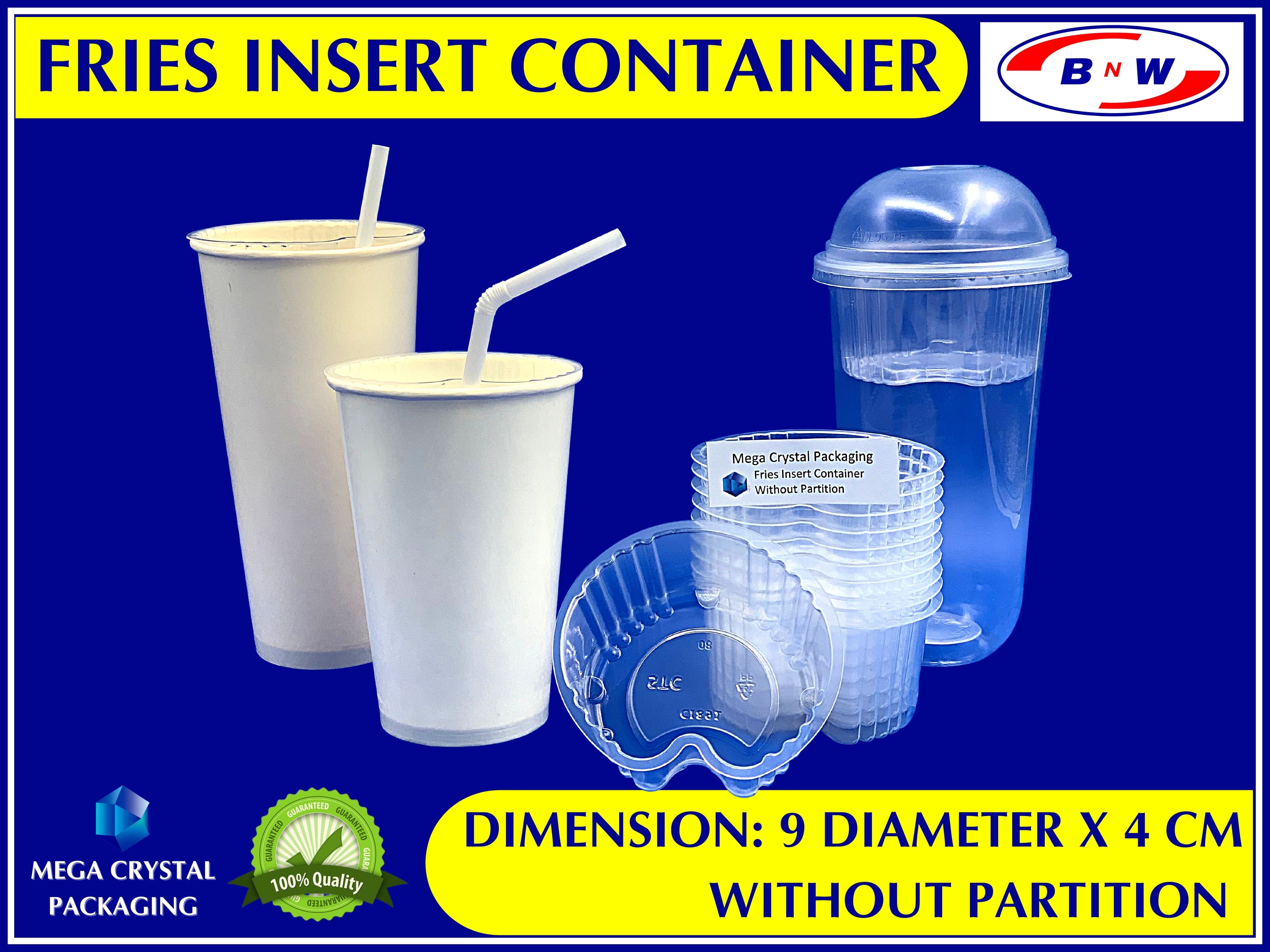 [ 50 Pcs. ] Fries Insert Container without Partition Clear | Lazada PH