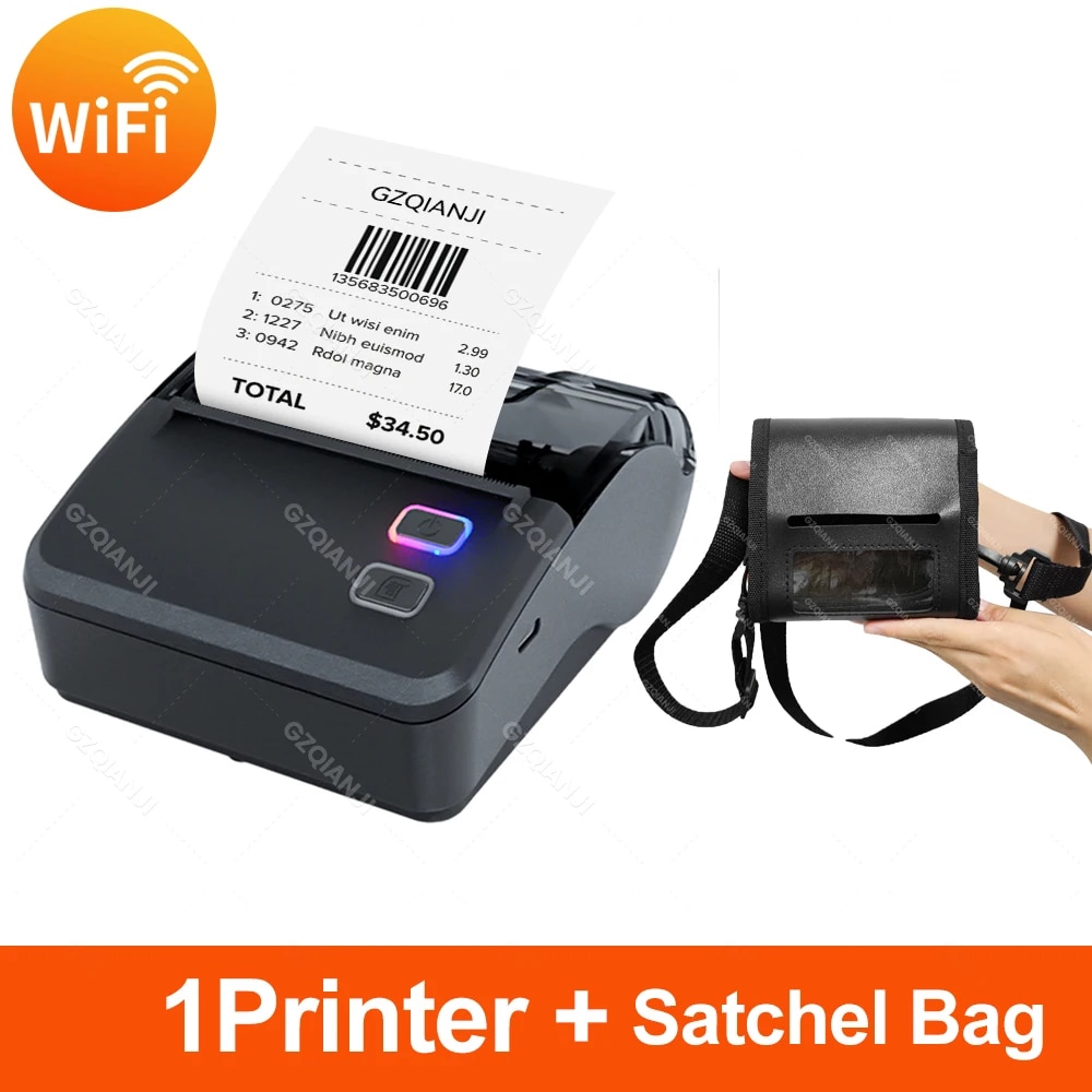 Wifi 80mm Thermal Receipt Printer Handheld Portable Printer Mini ...