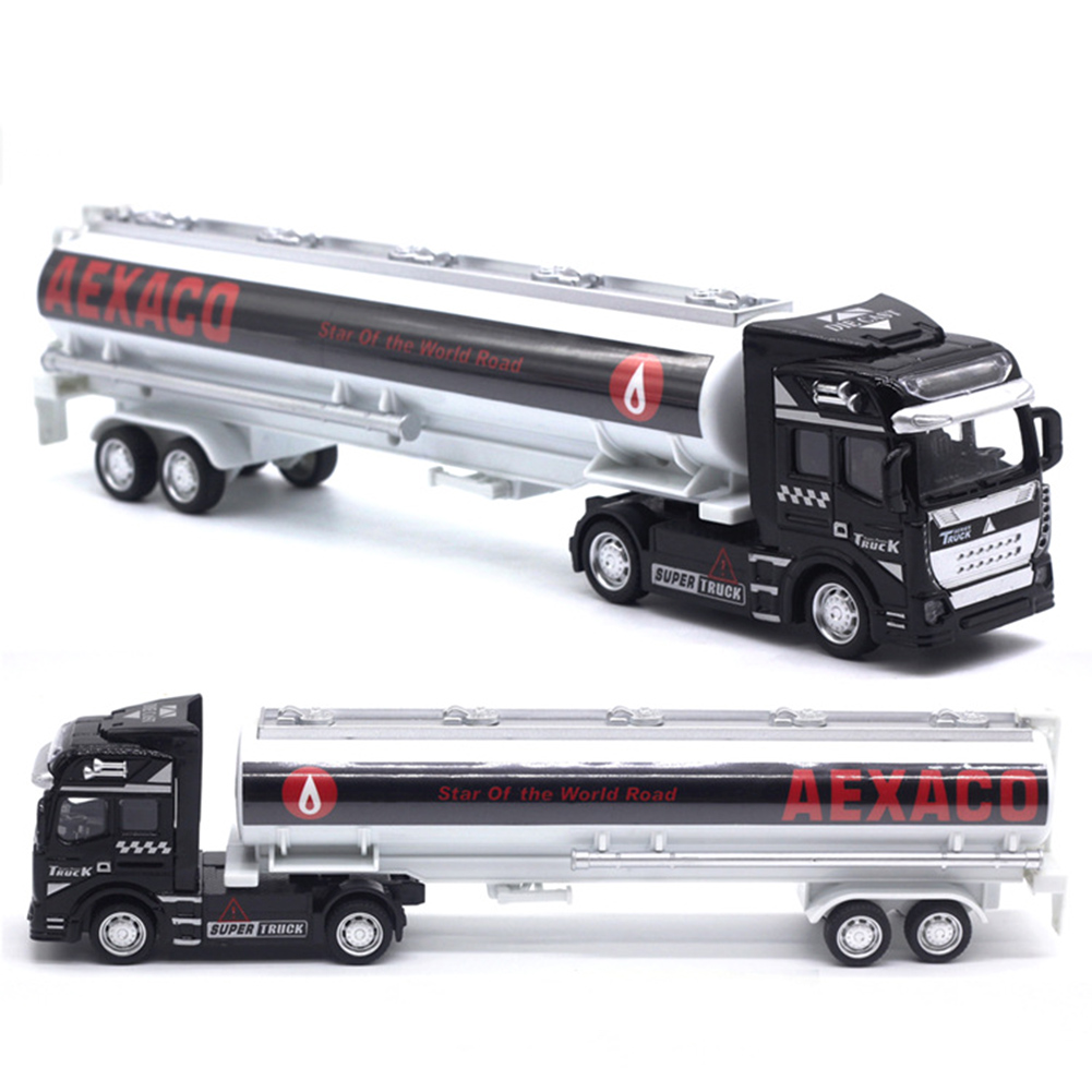 【EcoDealsq】1/48 Alloy Oil Tank Transport Car Pull Back Model Kids Table ...
