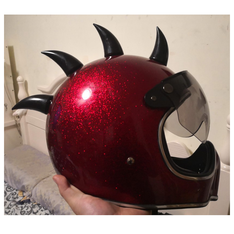 Multicolor Helmet Devil Horns Motorcycle Electric Bike Car Styling ...