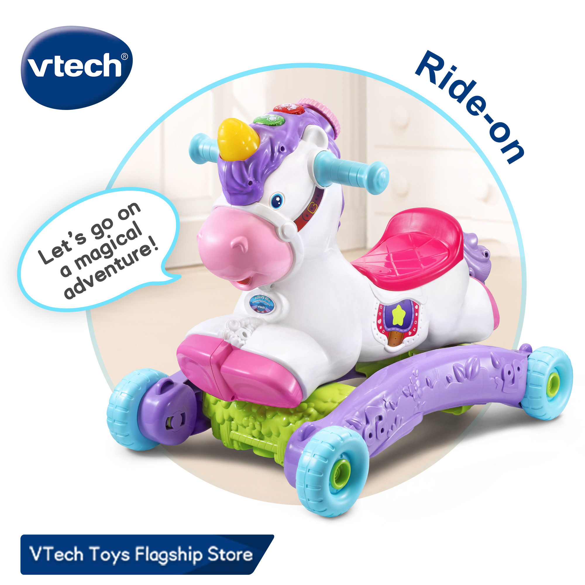 VTech 2 in 1 Rocking Horse Ride-On Toys Prance and Rock Learning ...