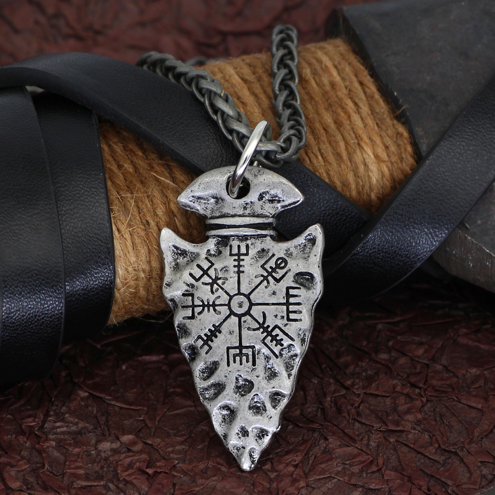 【Super Sale】Viking compass compass pendant retro necklace men's chain ...