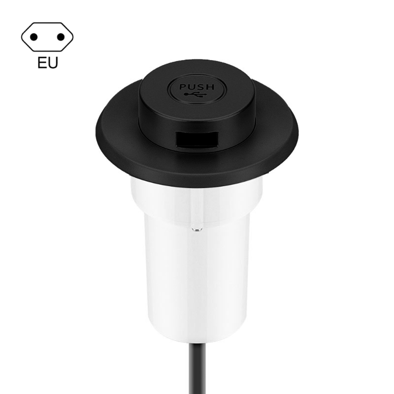 【EleganceWorld】US/EU Plug Desk Hole Embedded USB Charger Lifting Hidden ...