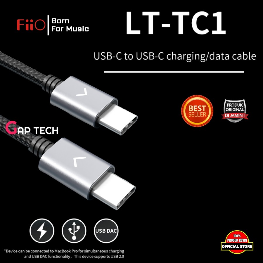 Fiio LT TC1 / LTTC1 USB C to USB C Charging / Data Cable Original ...