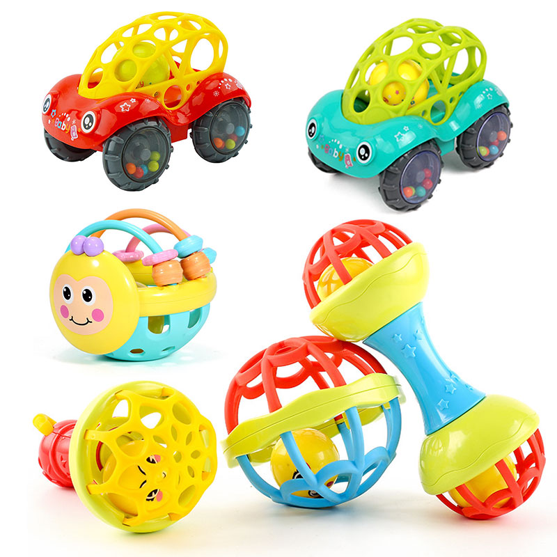 Rattle Toys For Cartoon Bee Hand Knocking Rattle Ball Baby Development ...