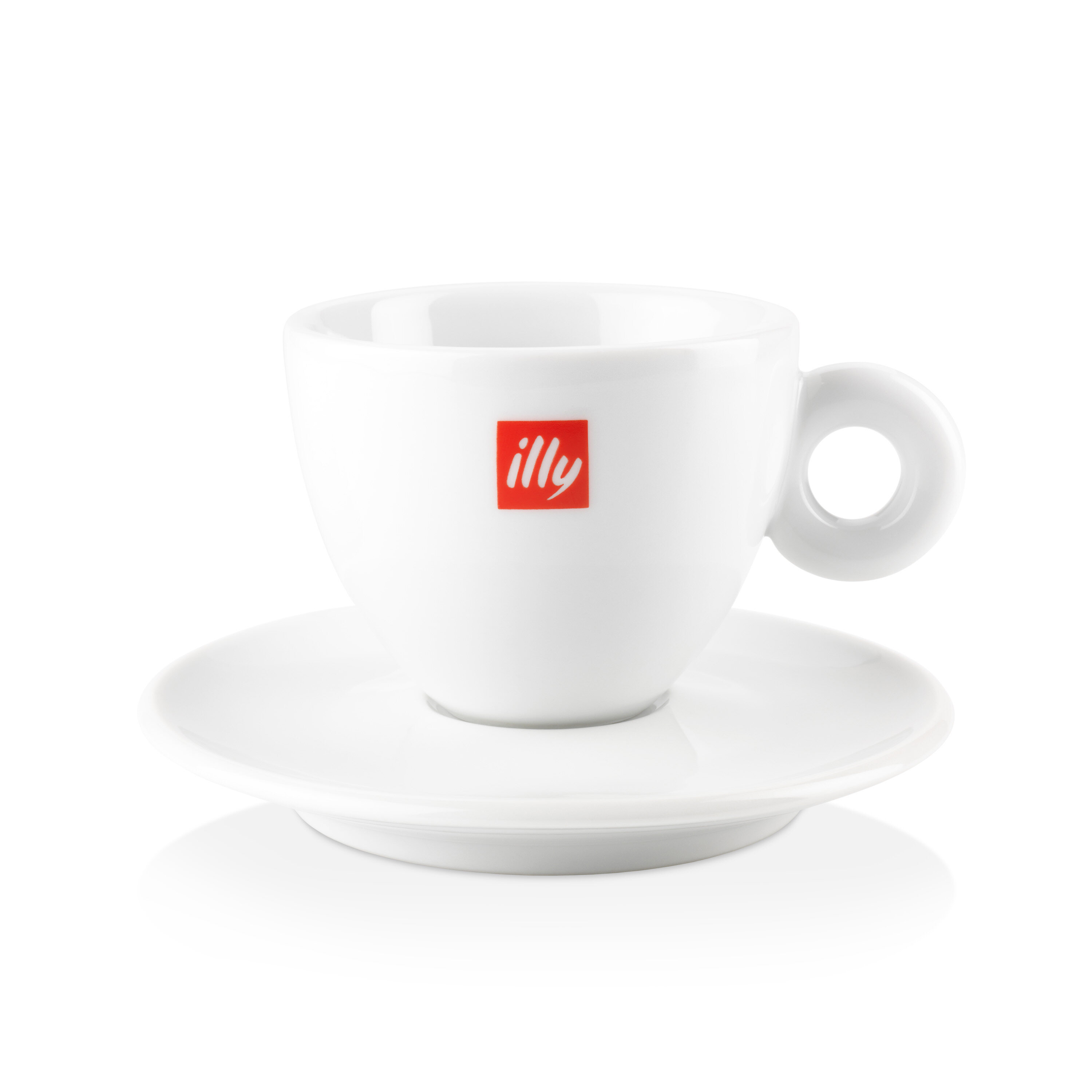 ILLY แก้วกาแฟเซรามิกคาปูชิโน่พร้อมจานรอง พิมพ์โลโก้ ILLY - ILLY - ThaiPick