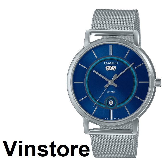 [Vinstore] Casio MTP-B120 Adjustable Stainless Steel Mesh Band Quartz ...
