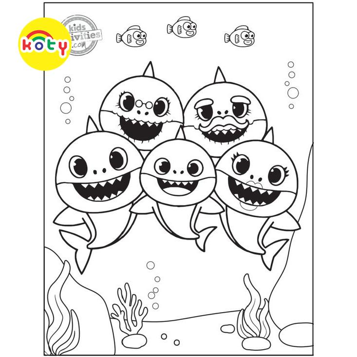 Bộ 50 Tờ Tranh Tô Màu Baby Shark Cho bé - Đồ chơi giấy KOTY TM533 ...