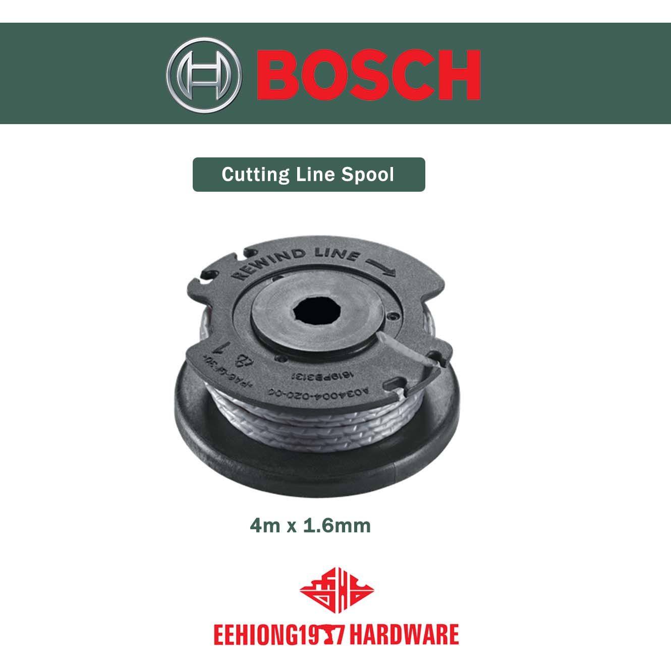 BOSCH original Cutting Line Spool 4m (1.6mm) Grass trimmer Spools and ...