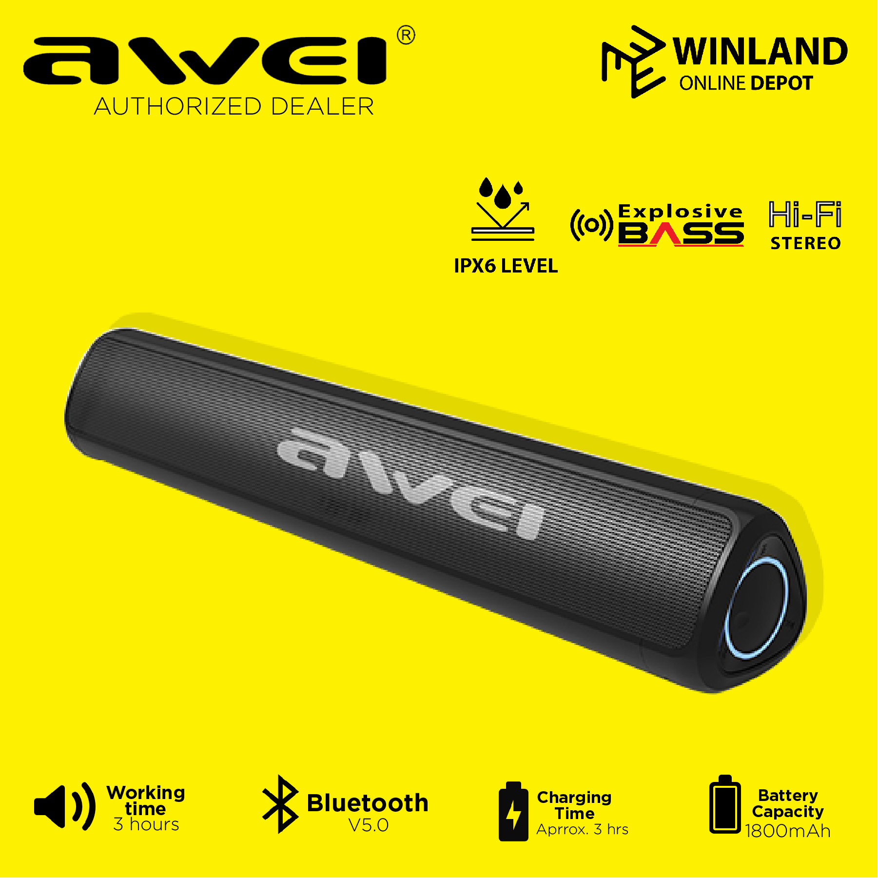 Awei by Winland Y333 Smart Home Sound Blaster Speaker Soundbar Wireless ...