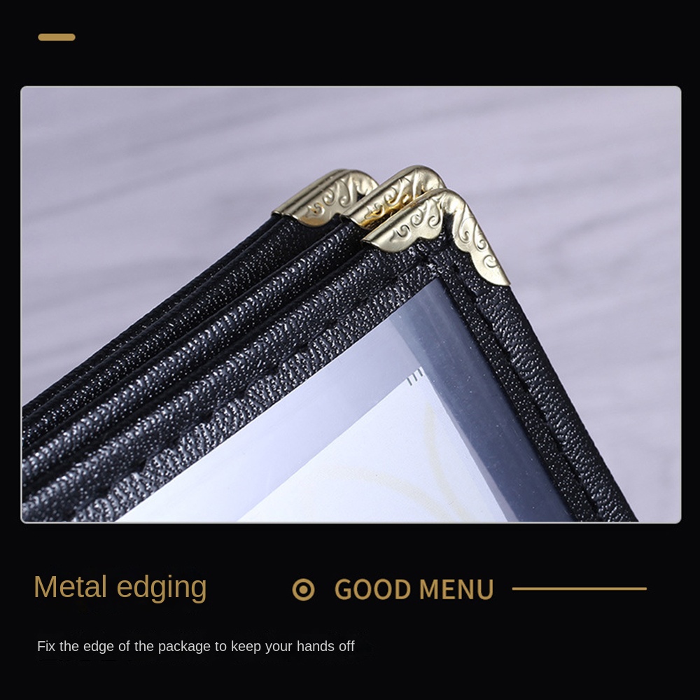 Easy To Clean Foldable PVC Transparent Menu Cover Metal Corners ...