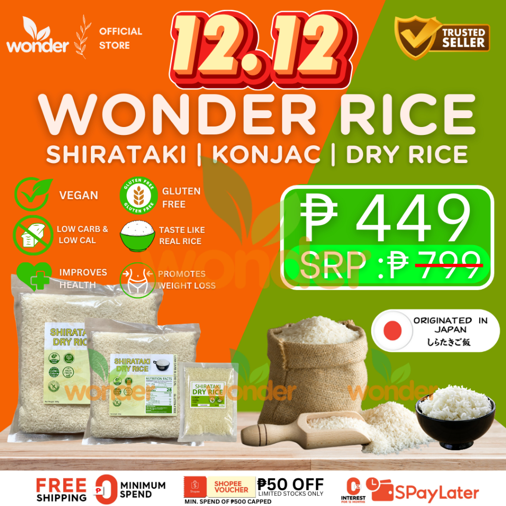 Wonder Rice | Dry Shirataki Rice | Low Carb | Good Source of Fiber ...