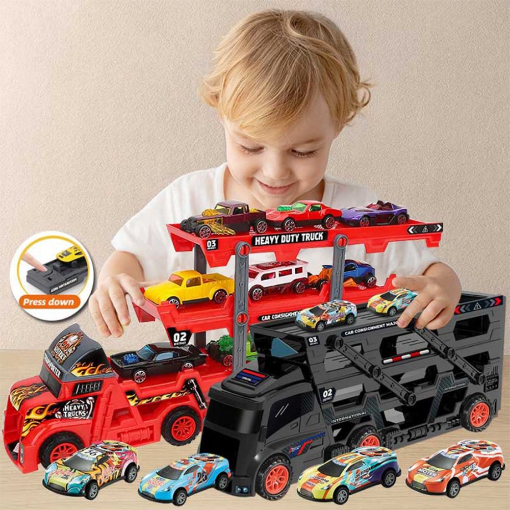 Simulation Diecast Metal Alloy Trailer Model Transport Vehicle Movable ...