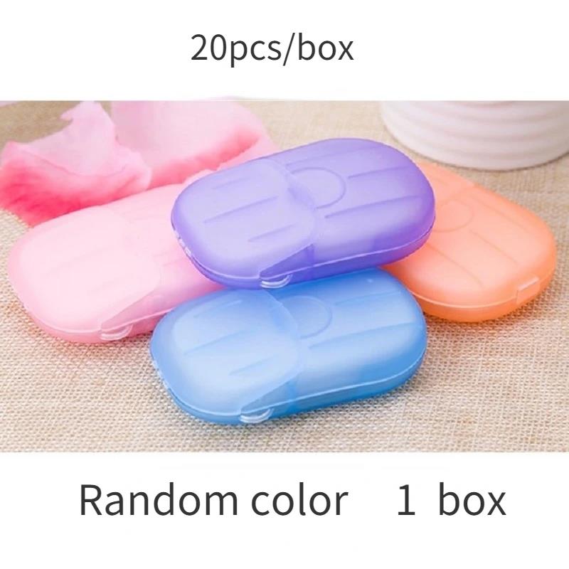 20pcs/box Small Soap Box Paper Hand Washing Bath Travel Fragrance Foam ...