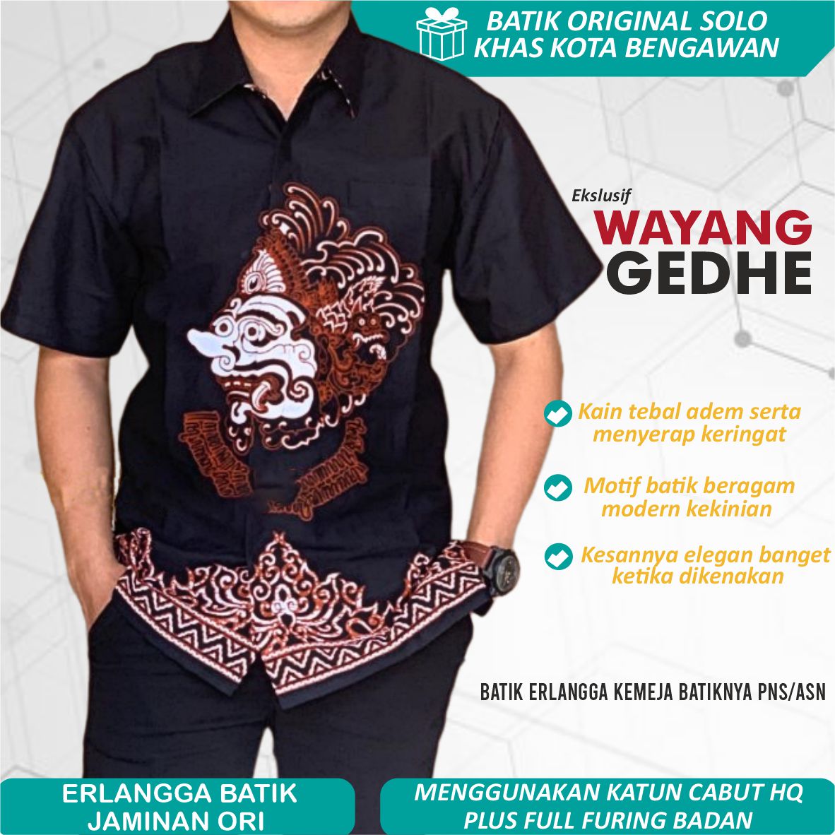 Baju Batik Hitam Pria Lengan Pendek Terbaru 2022 Baju Batik Pria Motif ...