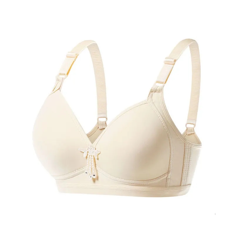 Women Adjustable Straps Wire Free Cotton Soft Foam Padded Bras Back ...