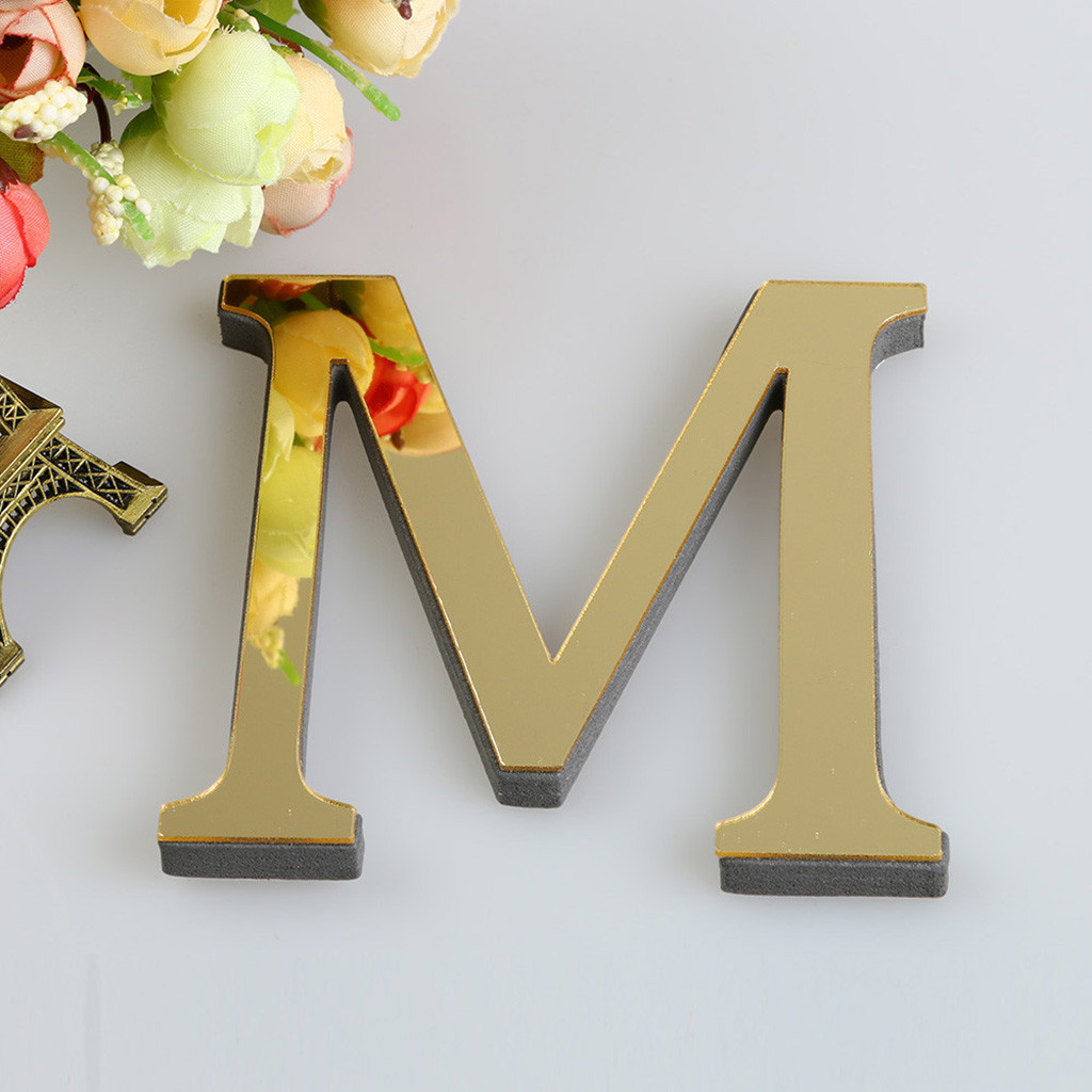 【Folio & Light】30cm 3d Mirror Wall Stickers Letter Craft English ...