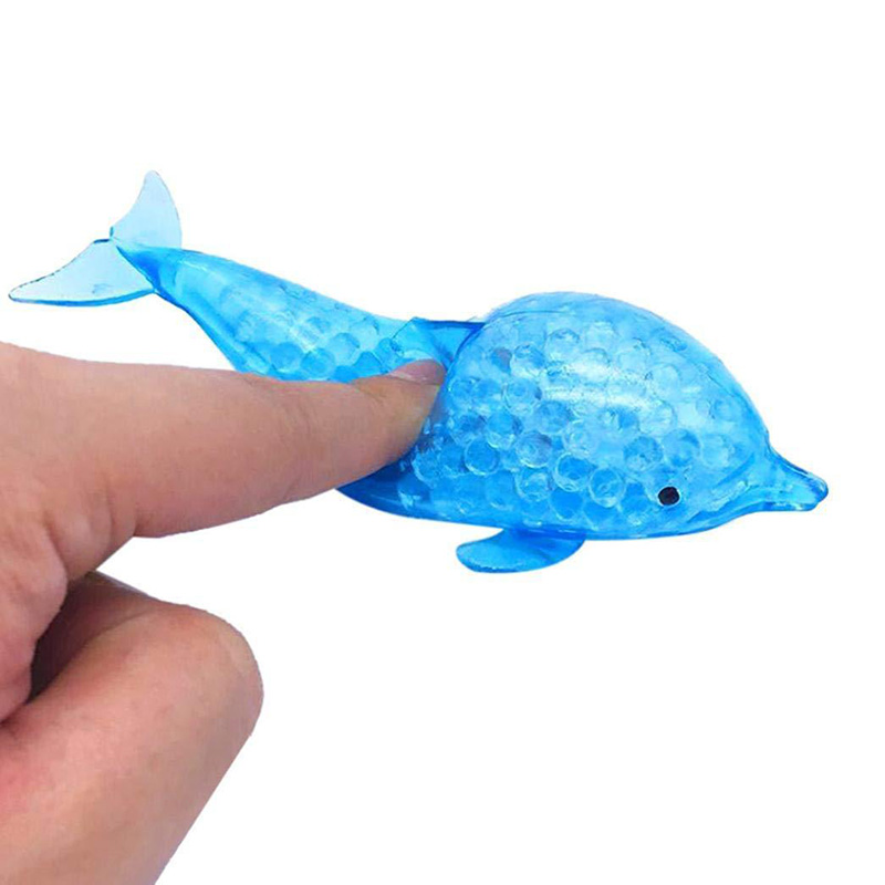 【EcoDealsq】Funny Cute Anti-stress Spongy Dolphin Bead Stress Ball Toy ...