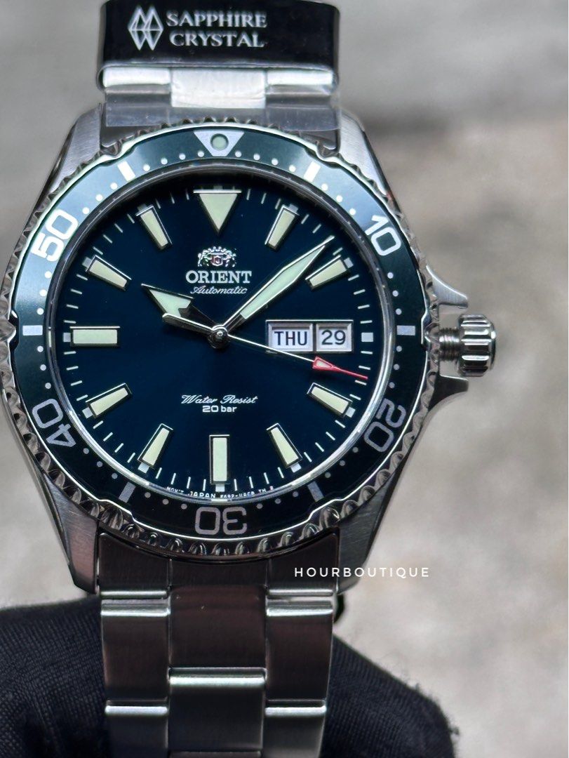 Orient Kamatsu Mako 3 Emerald Green Dial Mens Automatic Divers Watch RA ...