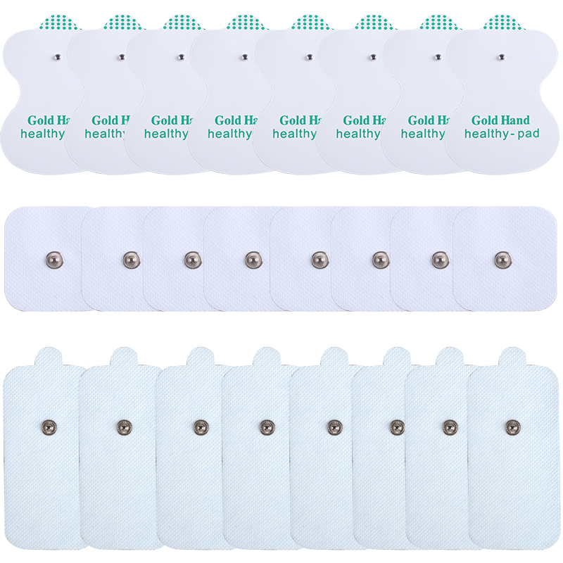 8pcs/set Snap-on Electrode Pad Plate Combination Reusable Gel Patch For ...
