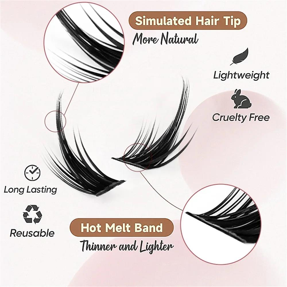Tanggeri Fashion Lash Clusters DD Curl Lash Extension 160pcs Eyelash ...