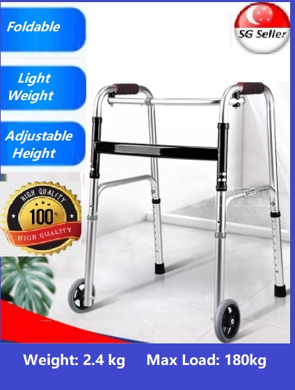 [Singapore Ready Stock] Foldable Walking Frame With Front Castors ...