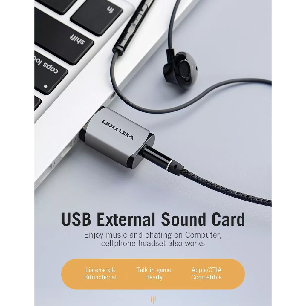 Vention(CDNH0) Sound Card USB Audio Interface External Sound card USB ...