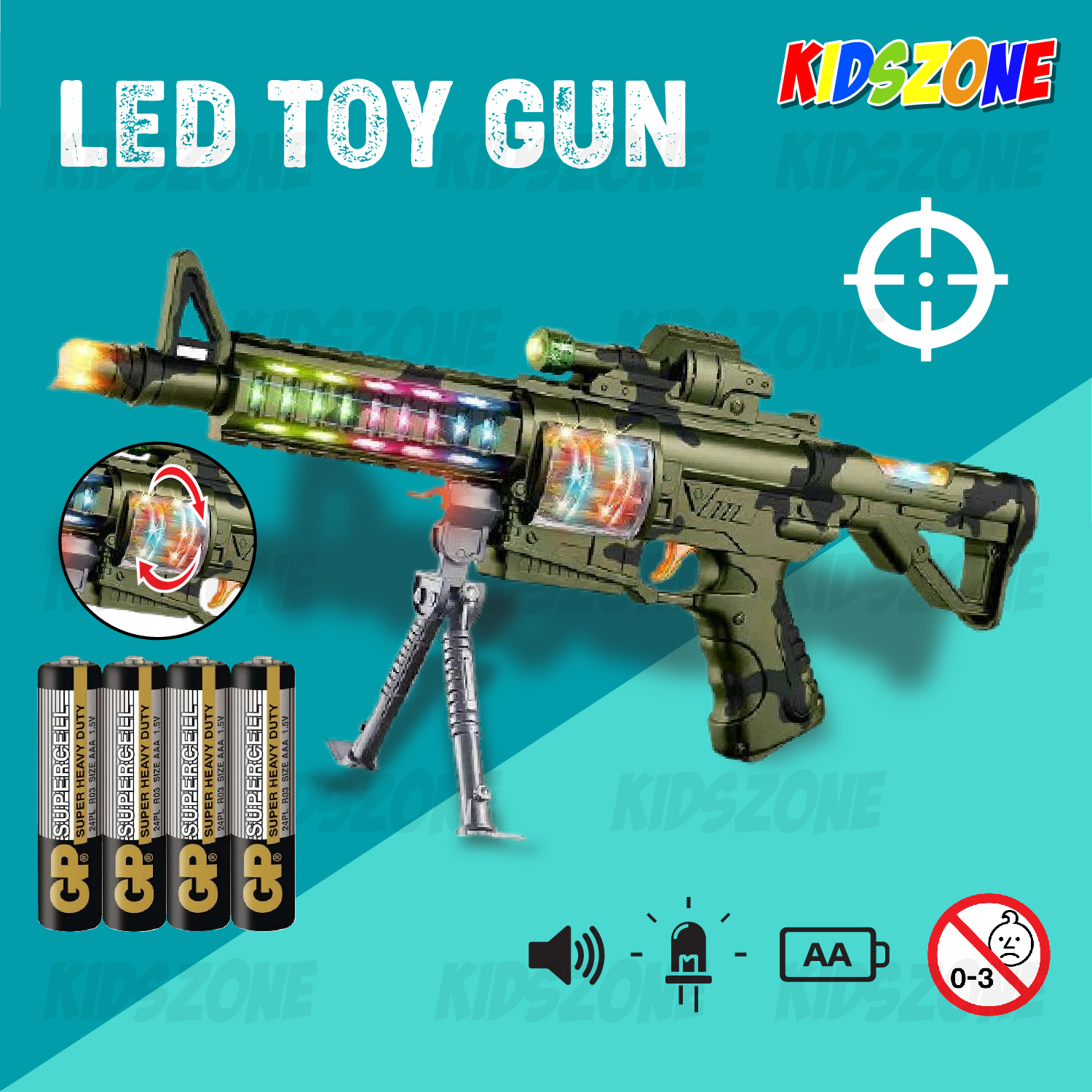 45CM Military Combat Rifle Machine Gun Toy Special Forces LED Light ...