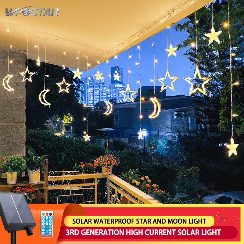 Solar Star Lights For Garden Decoration Garland Star String Light With ...