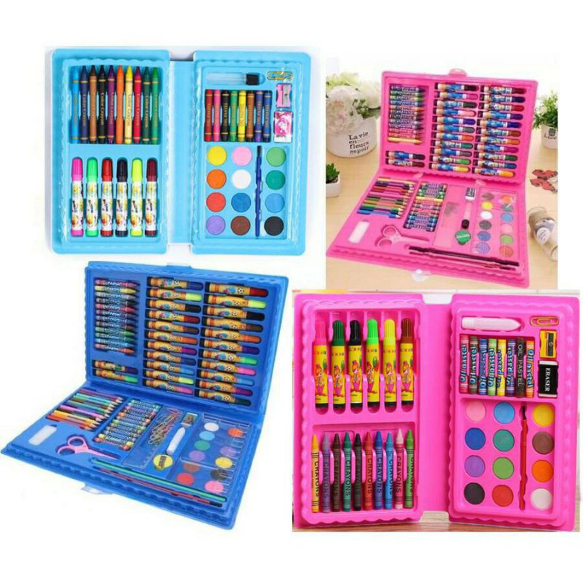 42 Pcs Cute Color Kit With Paints, Markers, Crayons, Colors, Sharpner ...