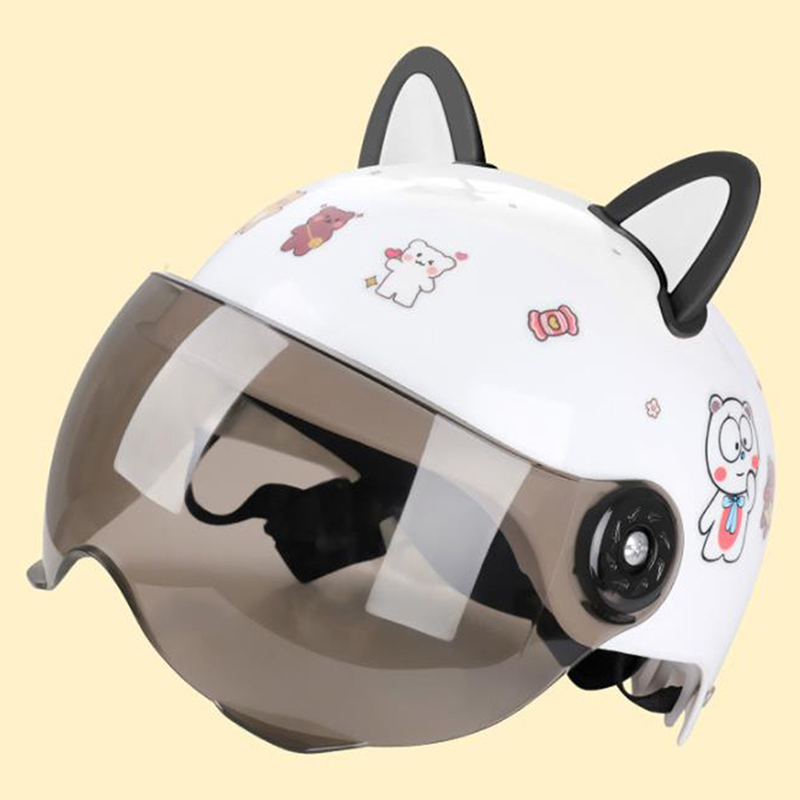2pcs Motorcycle Helmet Cat Ears Cute Electric Car Motocross Stickers ...