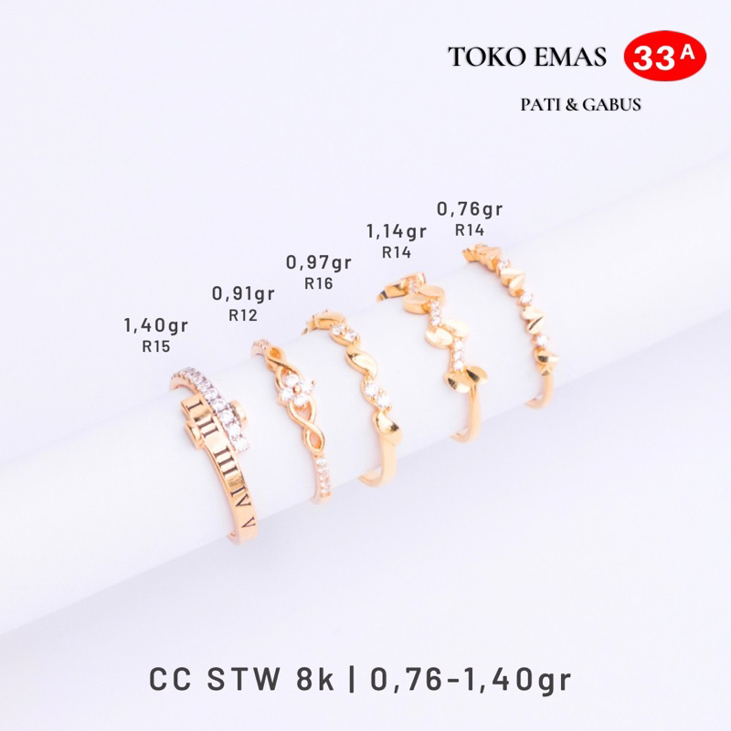 Toko Emas 33A - Cincin Kecil Ringan Korea Mas Tengah 8k | Lazada Indonesia
