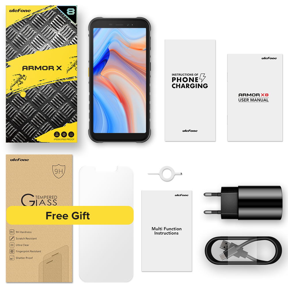 Ulefone Armor X8 Rugged Waterproof Smartphone, Android11, 4GB 64GB ip68 ...