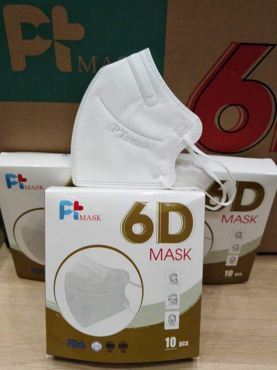 PT-MASK หน้ากากอนามัย 6D สินค้ายกหลัง 1 ลังมี 52 กล่อง รุ่นใหม่ล่าสุด ...