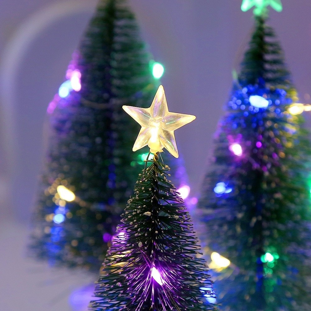 New Christmas Mini Christmas Trees LED with Stars Luminous Xmas Tree ...