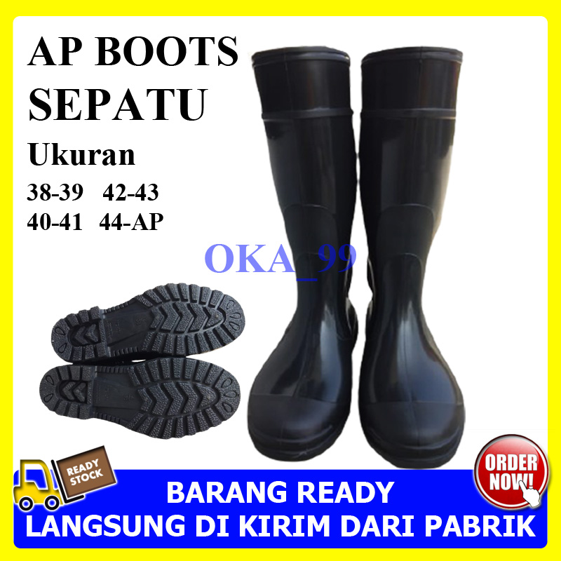 SEPATU BOOTS KERJA PROYEK BANGUNAN / SEPATU BOOTS PRIA BAHAN PVC UKURAN ...