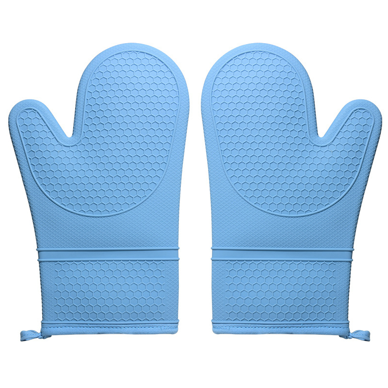 Heat Resistant Silicone Oven Mitts Set With Soft Cotton Lining, Long ...
